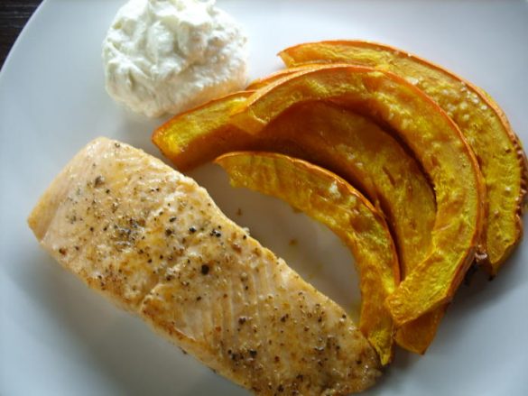 Fried Salmon with Oven Pumpkin and Horseradish Dip | Chef Reader