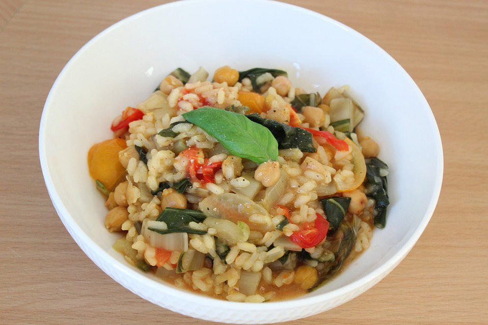 Saffron rice with chard and chickpeas | Chef Reader