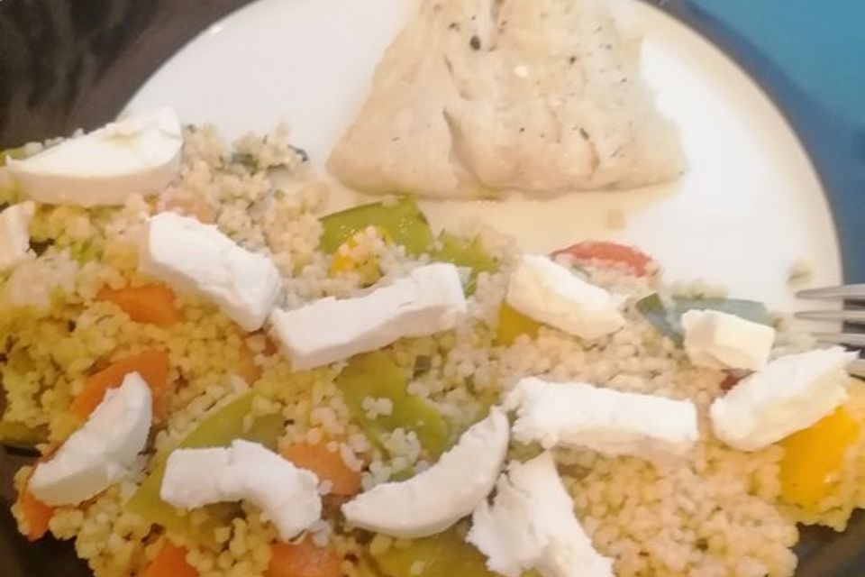 Vegetable couscous with grilled asparagus and goat cheese | Chef Reader